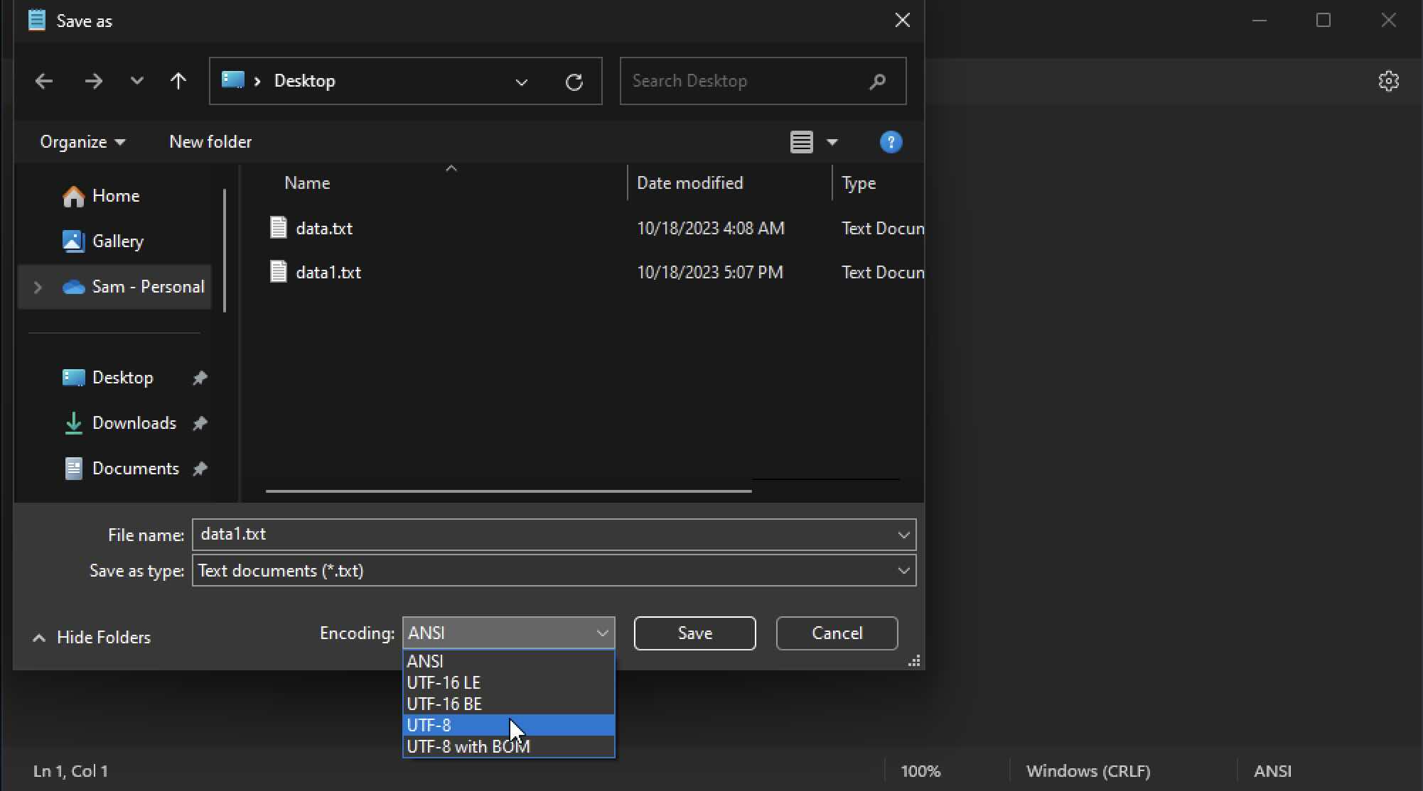 How To Change Encoding Of File From ANSI To UTF 8 In Windows Notepad